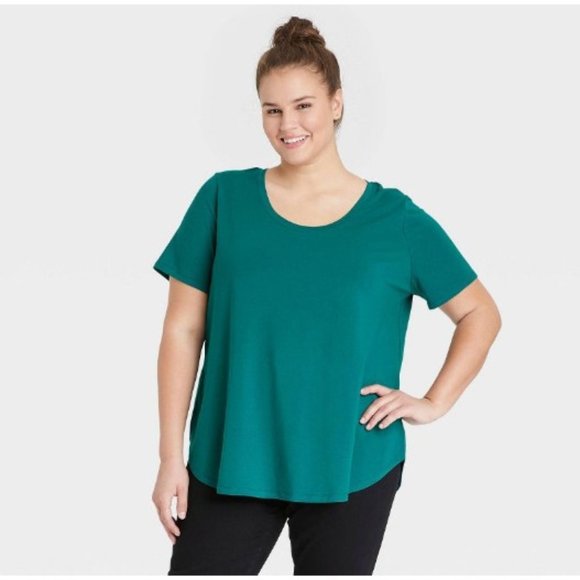 Ava & Viv | Tops | Ava Viv Women Plus Sizes Teal Green Ss Relaxed Fit ...